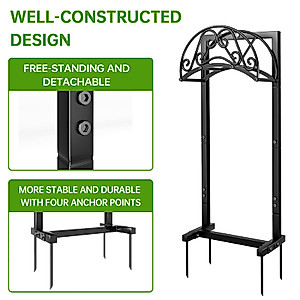 GREENER Garden Hose Holder GREENER Detachable Water Hose Holder Freestanding Heavy Duty Metal Hose Hanger Holds 150-feet Hose,Outdoor Hose Holder Storage Hose Stand Rack For Outside Yard Lawn,Black