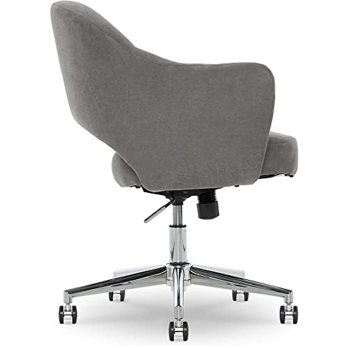 Serta Valetta Office Desk Memory Foam Padding, Midcentury Modern Style, Chrome-Finished Stainless-Steel Base, Home Chair, Gray