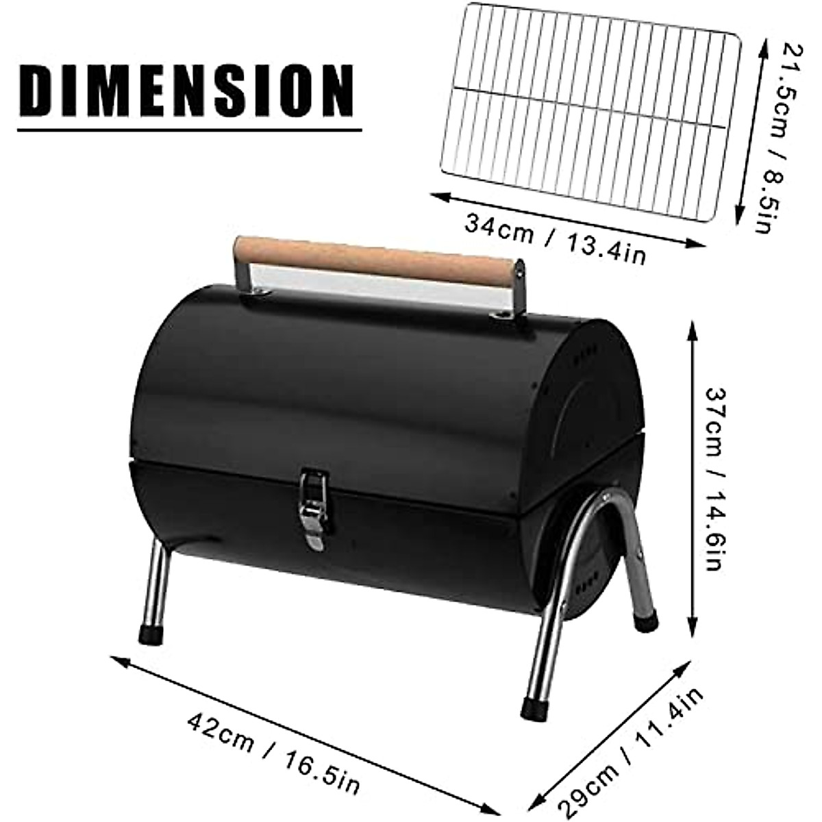 Spexlb Charcoal Grill - Portable Mini BBQ Foldable for Outdoor Cooking, Camping and Picnic, Black