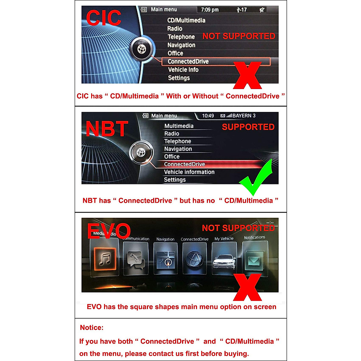 PANGOLIN Wireless CarPlay for BMW NBT System, with Android Auto Retrofit Interface, iOS AirPlay Mirror Function