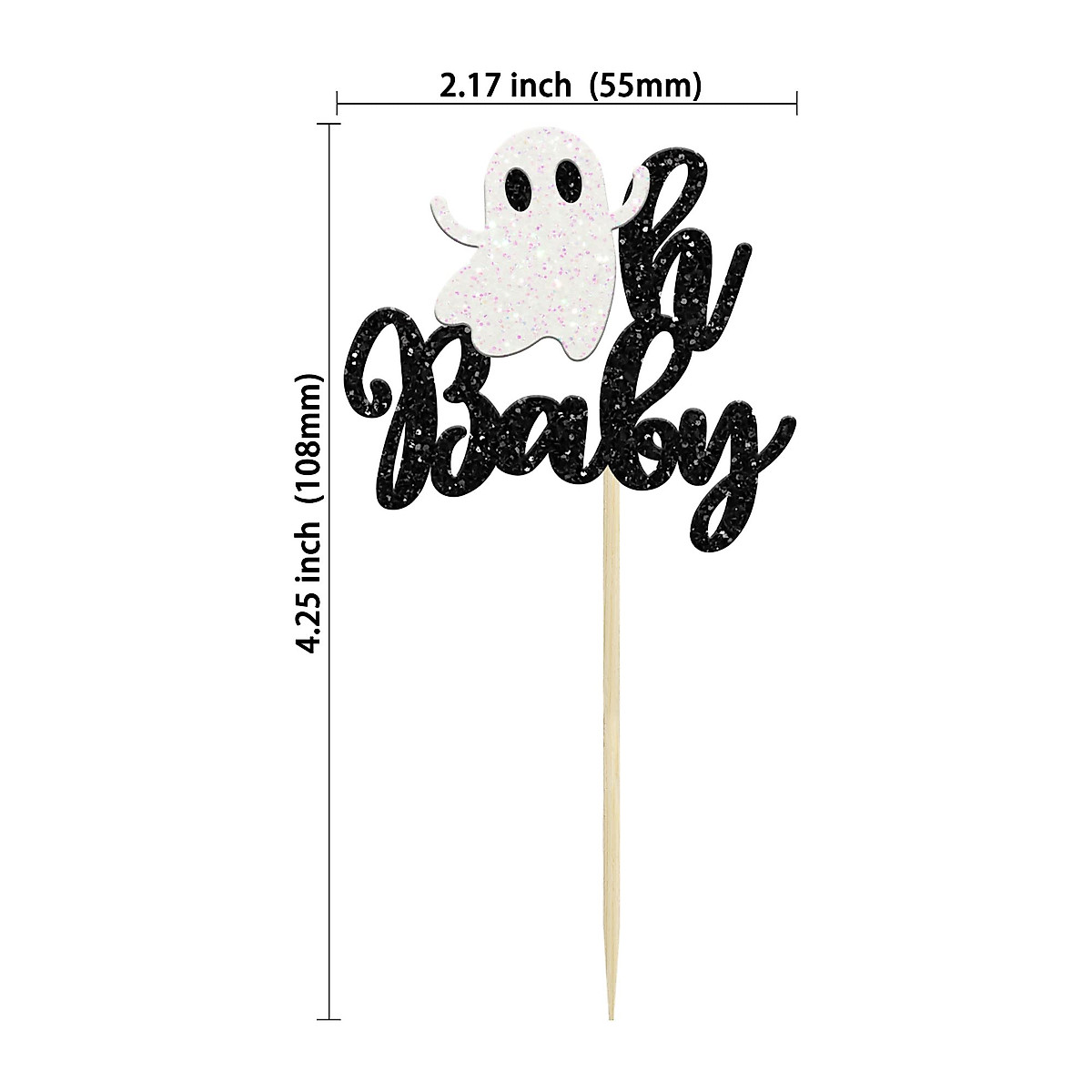 Gyufise 24Pcs Halloween Baby Shower Cupcake Toppers Halloween Oh Baby Cupcake Picks Little Boo Cupcake Topper Halloween Ghosts Decoration Supplies