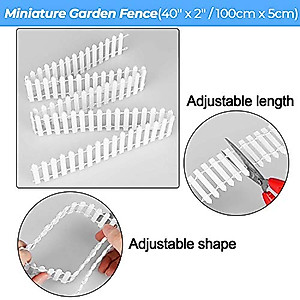 Tonsiki 40 Inch Length Miniature Fairy Garden Ornament Fence
