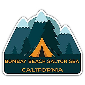 Bombay Beach Salton Sea California Souvenir 4-Inch Fridge Magnet Camping Tent Design