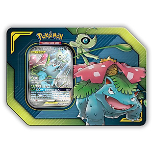 Pokemon TCG: Sun & Moon Team Up Collector's Tin Containing 4 Booster Packs and Featuring A Foil Celebi & Venusaur GX Card