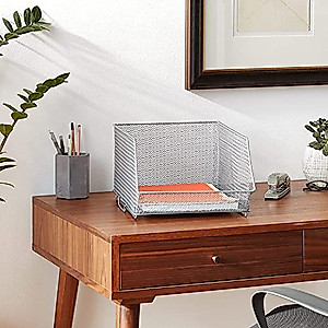 Mesh Stacking Bin Silver (Sold As 1 Bin) Storage Containers Great for Food, Crafts, Cleaning or Pantry Items 1613 (Large 15x11x8)