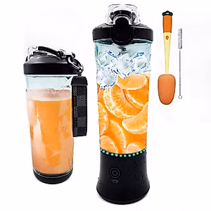 FOISONLEE Personal Blender, Portable mini blender,Electric Mini Juicer, Fresh Juice Bottle,600ML 20oz Large Capacity Smoothie Blending Cup.（Black)