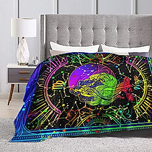Kaydems Virgo Blanket Flannel Constellations Throw Blankets Zodiac Sign for Couch Bed Sofa Traveling Camping 60"X50"