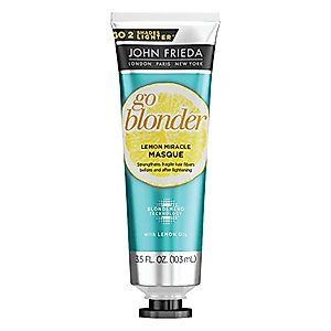 John Frieda Go Blonder Lemon Miracle Masque, In-shower Hair Treatment, Helps Strengthen Lightened Hair Fibers, 3.5 Ounce