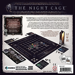 The Night Cage by Smirk and Dagger, a Spooky Cooperative Strategy Game, 1-5 Players Lost in a Dark Maze with only a Candle, Fun Horror Themed Tile Laying and Perfect for Game Night, Adults, Teens 14+