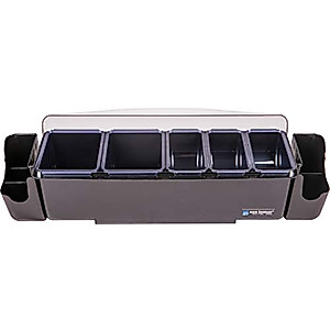 San Jamar BD4023S 9 Piece The Dome Garnish Center, 4.5qt Capacity, 22" Length x 7-1/2" Width x 8-1/2" Height