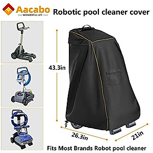 Aacabo Caddy Cover,Robotic Pool Cleaner Cover, Outdoor Waterproof Caddy Cover,Fits Most Brands Robotic Pool Cleaner-Black