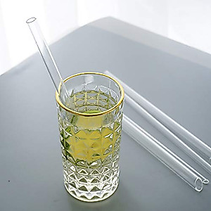 Large Glass Straws Great for Bubble Milkshakes Smoothie Reusable Drinking Straws with Cleaning Brushes (3Pcs)
