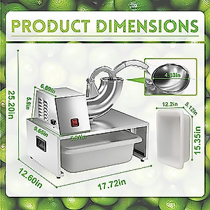 Tzechkii 110V Commercial Snow Cone Machine - Stainless Steel Ice Crusher Shaver and 20Qt Ice Basin - 250W Electric Shaved Ice Maker with Dual Blades for Home, Office, and Parties