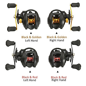 baitcasting Reel,HUIOP Ultra Smooth 17 + 1 BB Baitcasting Fishing Reel Baitcaster 8kg Max Drag 8.0:1 Gear Ratio Magnet Braking System