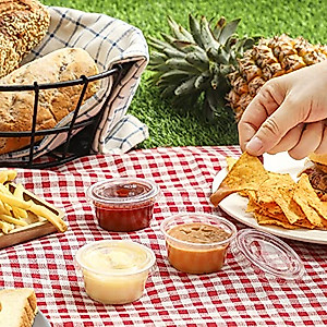 [260 Sets - 2 oz ] Jello Shot Cups, Small Plastic Containers with Lids, Airtight and Stackable Portion Cups, Salad Dressing Container, Dipping Sauce Cups, Condiment Cups for Lunch, Party, Trips