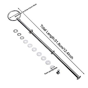 1Set 3 Tier Heavy Duty Metal Cake Stand Handle Fruit Dessert Cupcake Plate Stand Centre Handle Fitttings Round Hardware Rod Holder with Stylus(Silver)