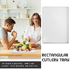 Zerodeko Dessert Trays Rectangular Tray White Melamine Design Board Snack Dessert Tray