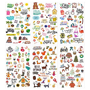 CIEMODA Holiday Seasonal Planner Stickers,Scrapbook Stickers,Vintage Seasonal Sticker,Daily Planners,Calendar Stickers for Adults Women Girls