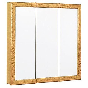 Zenith Products K24 23.75 W x 25.63 H x 4.5 D in. Oak Frame Triview Medicine Cabinet