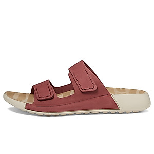 ECCO Women's Cozmo Two Band Slide Sandal, Petal Trim Nubuck, 8-8.5