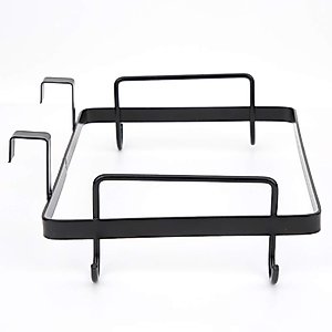 Jiawu Trash Storage Holder, Trash Bag Rack Hanging Trash Bag Holder Iron Hook Designed for Household Kitchen Cabinets Doors and Cupboards(Black)