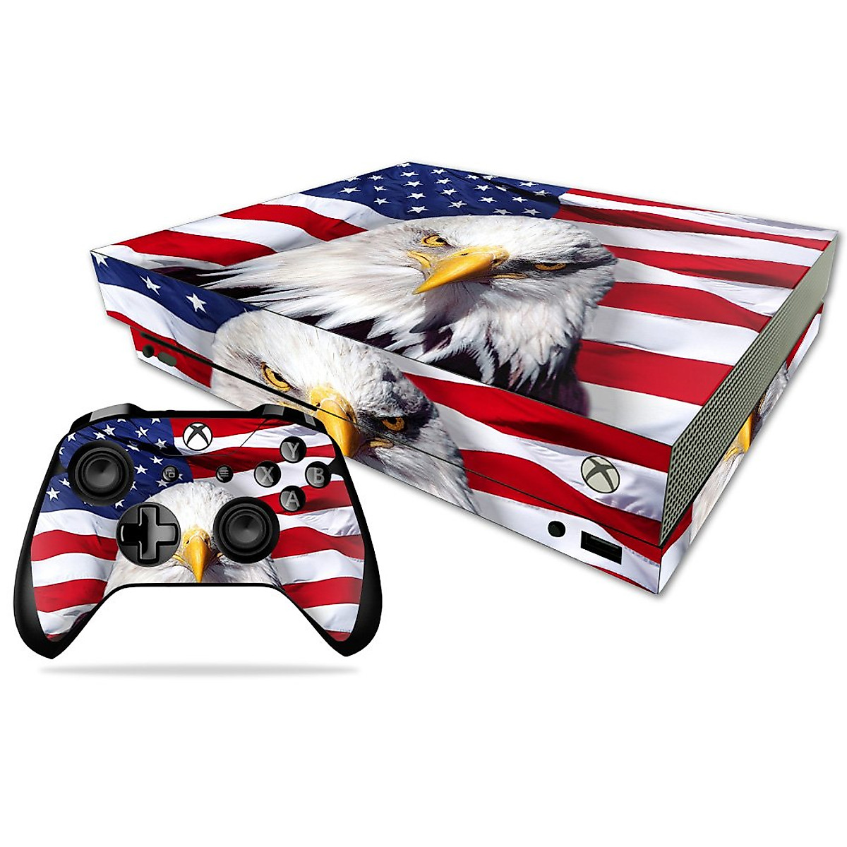 MightySkins Skin Compatible with Microsoft Xbox One X - America Strong | Protective, Durable, and Unique Vinyl Decal wrap Cover | Easy to Apply, Remove, and Change Styles | Made in The USA