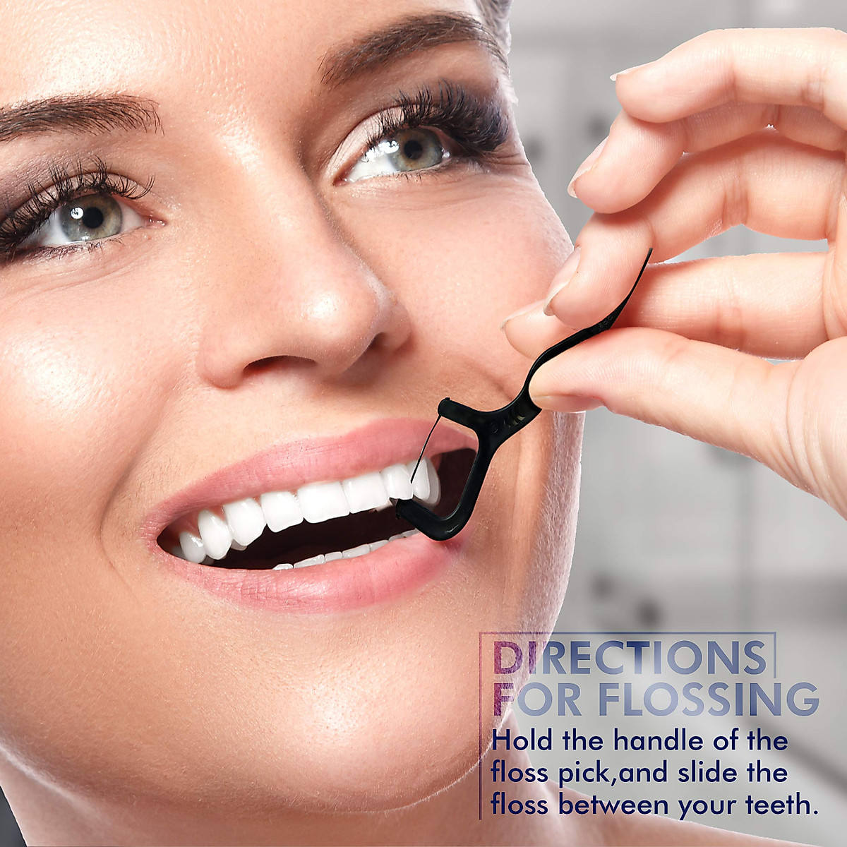 Dental Guru Charcoal Dental Floss Picks - Refreshing Peppermint Flavor - Biodegradable Handles for Sustainable Oral Care - Removes Plaque, Tartar & Prevents Bad Breath - Pack of 12 (75 Count/Pack)