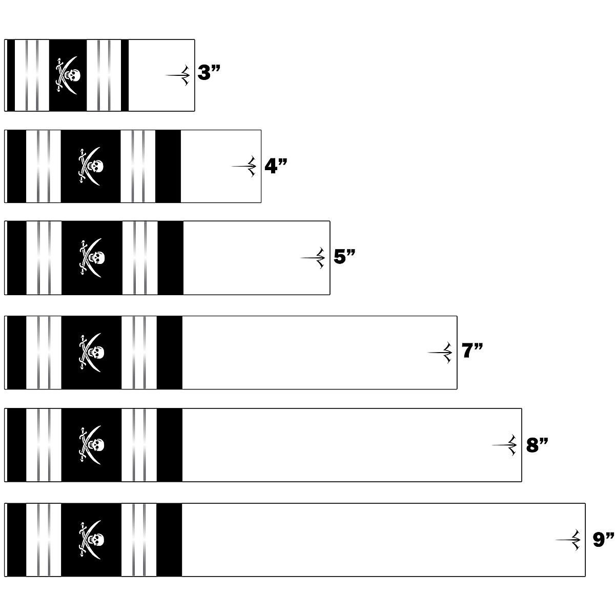 White Water Archery Non-Laminated Skull and Swords Calico Jack White Flag Traditional Arrow Wraps 15 Pc Choose Length Width (4, 1.4)