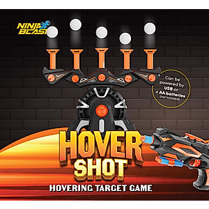 Hover Shot Shooting Toy for Kids - Ball Target Game for Nerf Guns - Cool Birthday Gifts Toys for Boys Age 6+ Year Old Boy Best Teenage Gift Idea - Gun, Targets & Darts - Powered by Plug or Batteries