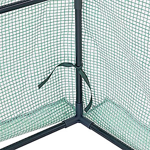 Sunnydaze Mini Greenhouse with 2 Zippered Side Doors - Steel Tube Frame with PE Panels - Outdoor Portable Greenhouse Tent - Fits Over Planter or Garden Bed - Green - 4 x 3 Feet