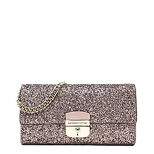 Kate Spade New York Pink Glitter Sunset Lane Milou Wallet Clutch + Chain