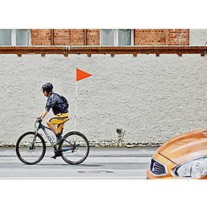 Uelfbaby Upgraded Bike Flags with Pole, 6 ft High Visibility Orange Fags with heavy Duty Fiberglass Flag Pole