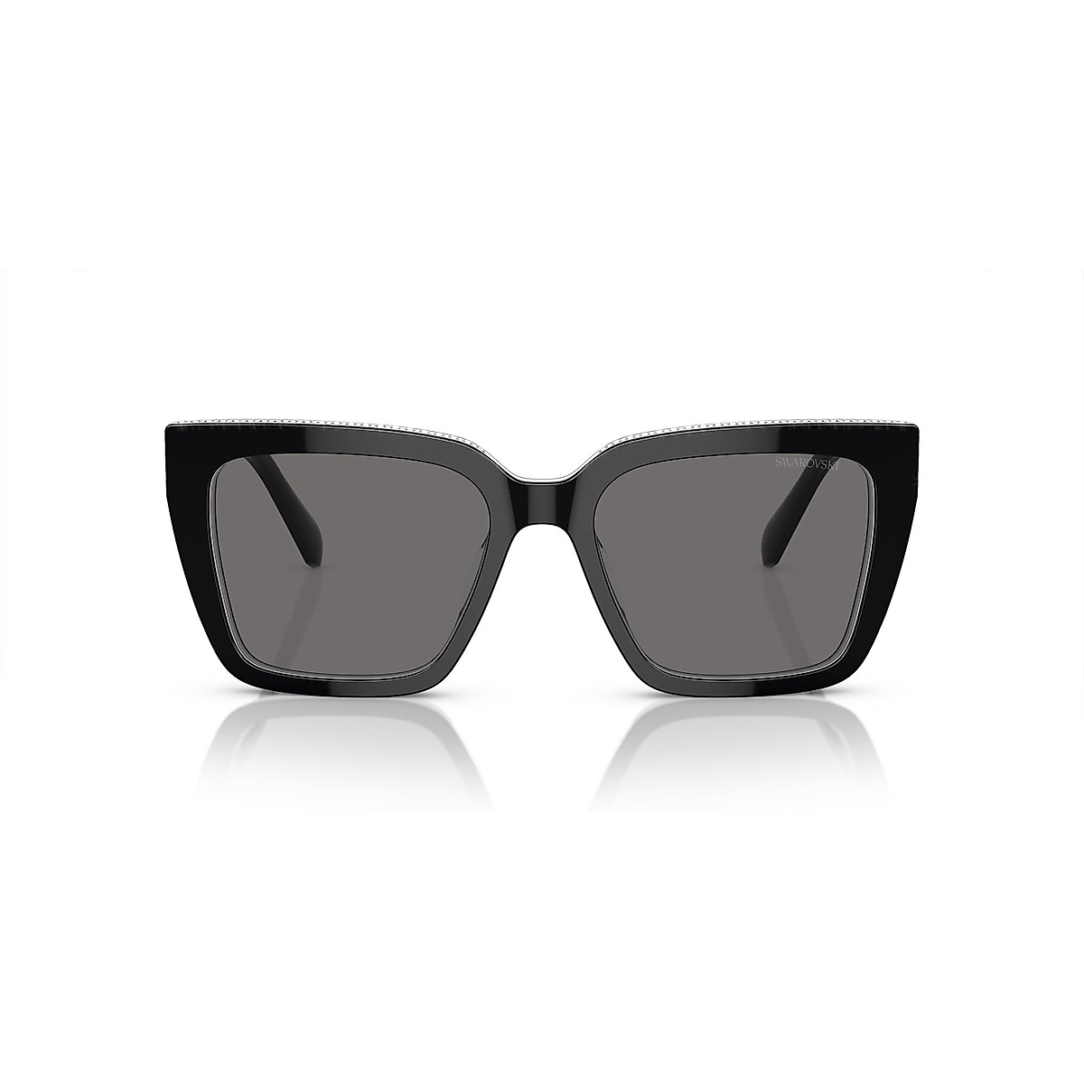 SWAROVSKI SK6013 Sunglasses, Black/Dark Grey Polarized, 54 mm