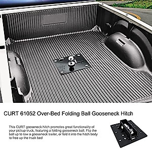Folding Ball Gooseneck Hitch 61052 30,000 lbs Compatible with Chevrolet Silverado/GMC Sierra/Ford/Dodge Ram and Other Models Black 2-5/16 Inch Ball