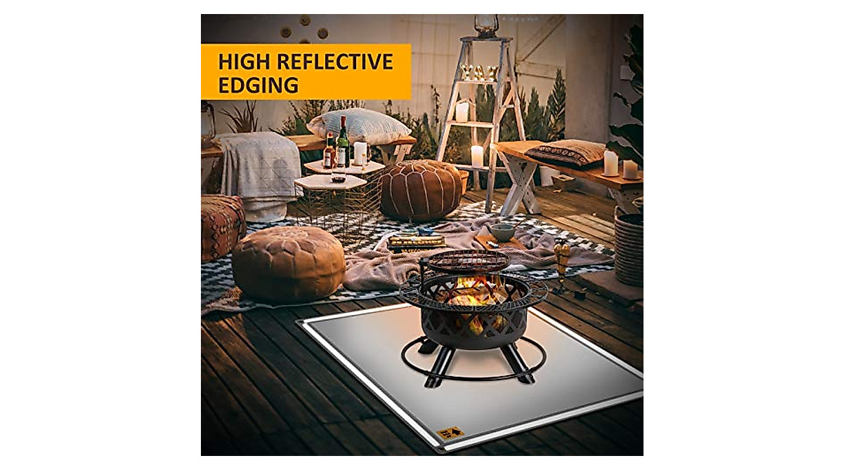 Semmiro 40x40 Fire Pit Mat - Large Heat-Resistant Fireproof Pad