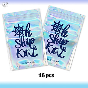 KARAQY Oh Ship Kit Hangover Kit Bags, Nautical Hangover Bags Recovery Kit Bags for Bachelorette Party Wedding Bridal Shower Engagement Party Favors Supplies Decorations