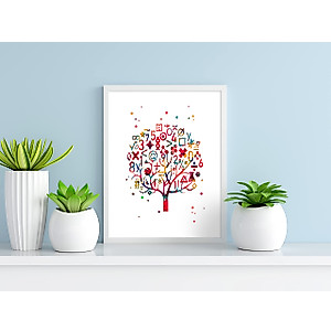 Math Symbols Tree Watercolor Art Print Mathematics Wall Decor Educational Poster Math Classroom Wall Art Mathematical Symbols Math Teacher Gift 8x10 inc. Unframed Print