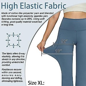 YOYOYOGA Women's Boot Cut Yoga Pants High Waisted Stretchy Bootleg Leggings Tummy Control Athletic Pants Pull On x-Large Blue