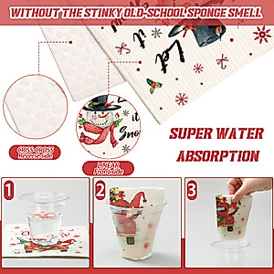 Yinder 9 Pieces Christmas Swedish Kitchen Dishcloths Reusable Swedish Cleaning Cloths Absorbent Fast Dry Kitchen Towels for Kitchen Bathroom Office Wedding Housewarming