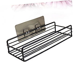 Cabilock Black Floating Shelf Bathroom Bathroom Shelf Toilet Storage Rack Iron Storage Shelf Bathroom Storage Rack Iron Storage Rack Organizer Wall Hanging Square Black Floating Shelf Small