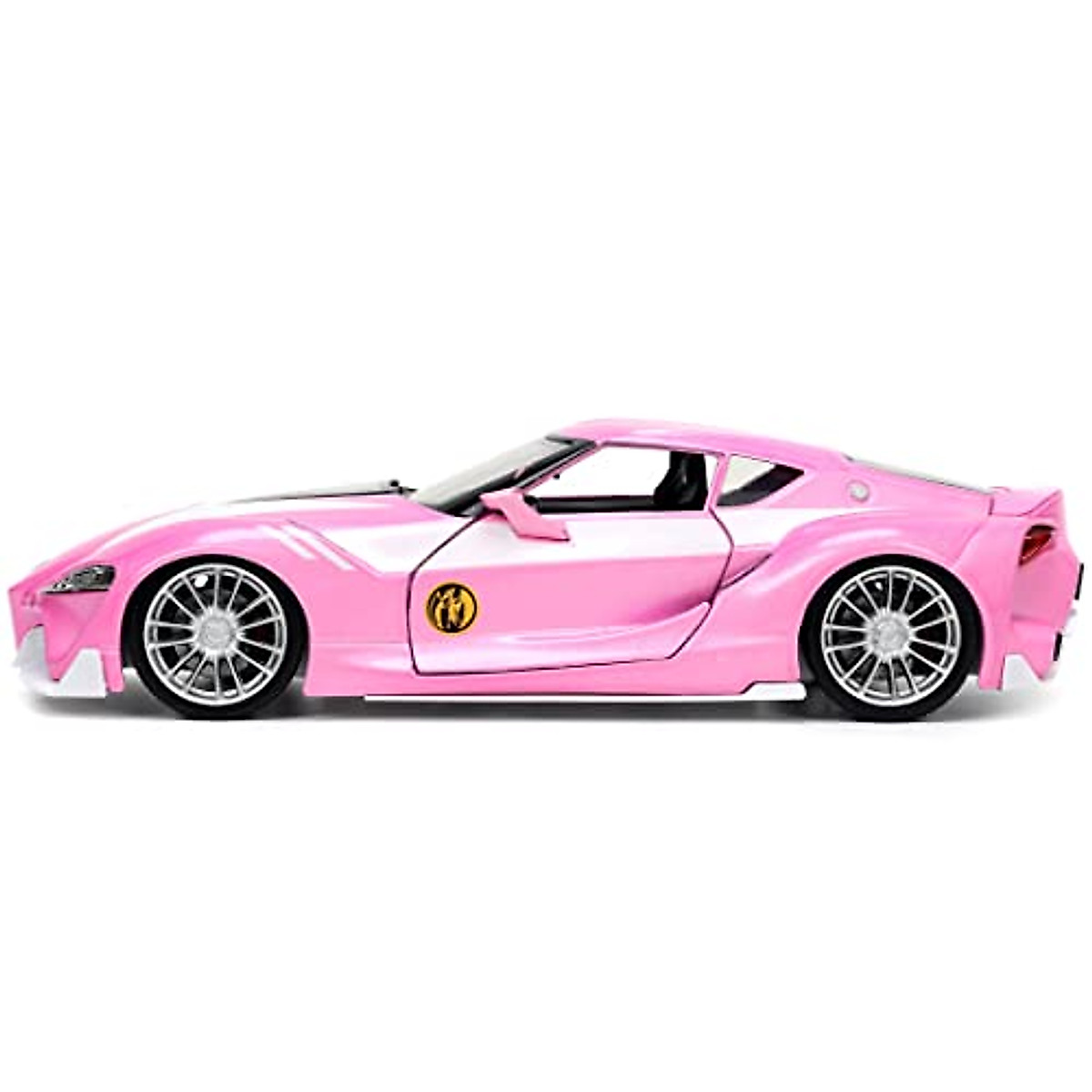 Jada Toys Mighty Morphin Power Rangers 1:24 Toyota FT-1 Concept Die-cast Car w/ 2.75" Pink Ranger Figure, Toys for Kids and Adults