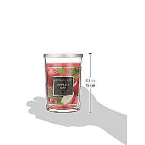 Aromascape 2-Wick Scented Jar Candle, Apple & Oak, Large, Red (Pack of 2)