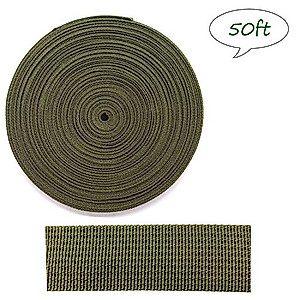 HanyHere 1 Roll 65.6 Feet Tree Tie for Plant Support Garden Strap 1 Inch Width Staking and Guying Material 1,800 Lbs Strength (Army Green)