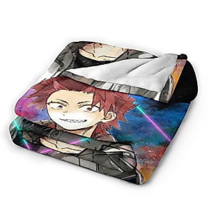 My Hero Academia Blanket Eijiro Kirishima Handsome Blankets and Throws Hypoallergenic Cartoon Blankets and Throws for Camping Outdoor Car Farmhouse 60x50 in