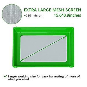 FuturHydro Trimming Tray 150 Micron Screen Keef Pollen & Herb Dry Sifter Tray with 2 Trimming Scissors Harvest Accessories (Green)