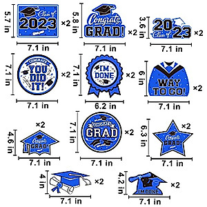 31 Pieces Graduation Party Supplies, 2023 Graduation Hanging Swirl Congrats Grad and Graduation Party Decorations(Blue, Black)