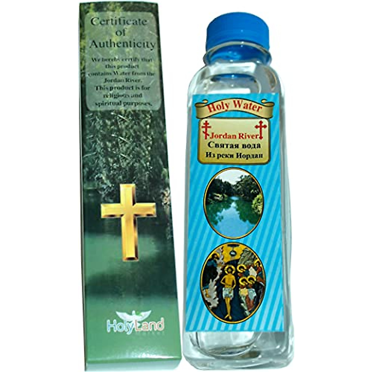 Holy Land Market Authentic Jordan River Baptism of Our Lord Water in Decorative Box (Bottle with Carton)