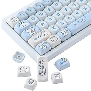 JOMKIZ 139 Keys PBT Keycaps,MOA Profile Keycaps Dye Sublimation Customized ANSI Layout Keycaps Set for Cherry MX Magnetic Switches Mechanical Keyboards