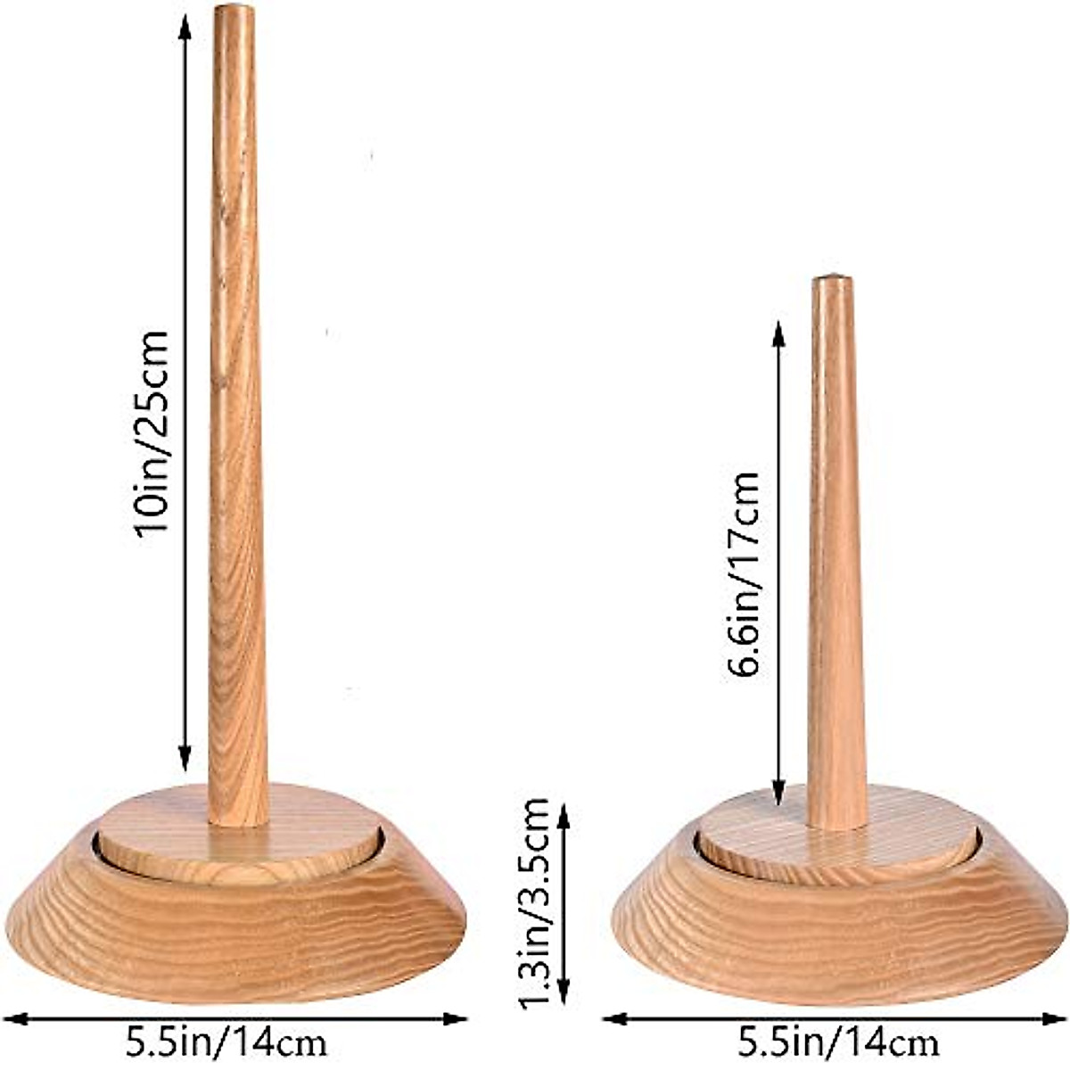 BarvA Big Wood Yarn Holder Set Advanced Metal Twirling Mechanism Lazy Susan Stand Ball Spindle Sewing Crocheting Tool Wool Cord Organizer Ribbon Storage Knitting Embroidery Thread Crochet Accessories