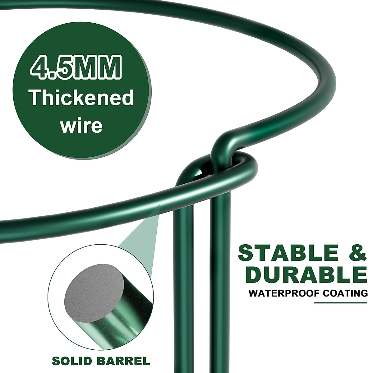 SYITCUN 6 Pack Peony Cages and Supports, 10" (W) x 24"(H) Plant Support, Rust-Proof Metal Plant Support Stakes for Outdoor&Indoor Plants, Bonus 20 Plant Clips and 20 Plant Ties